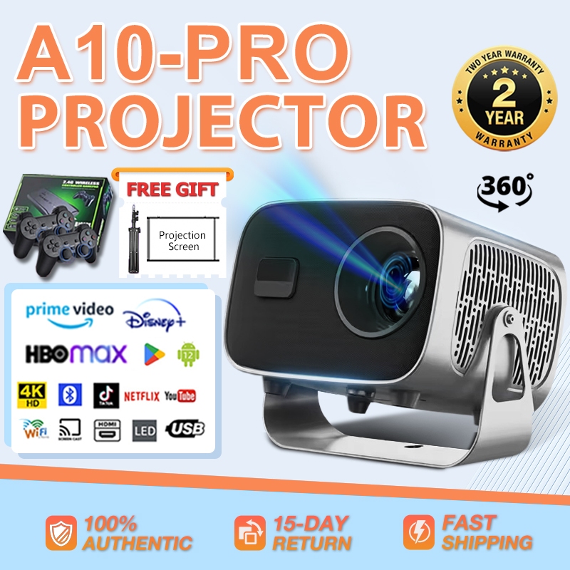 A10 Smart Projector 4K HD 15000 lumen Portable Projector Mini Projector ...