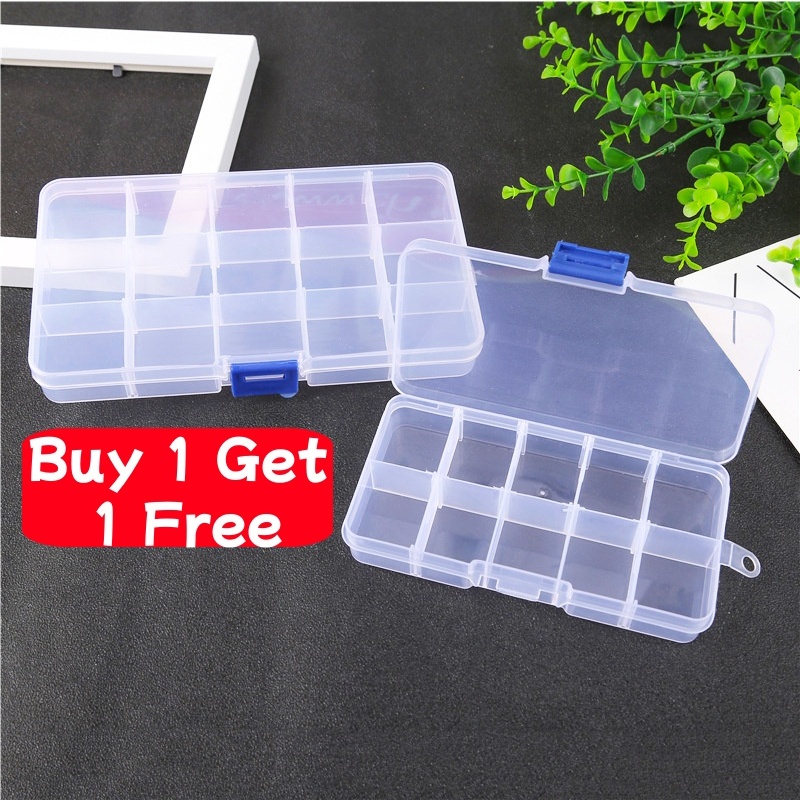 【Buy 1 Get 1】atta Transparent Multi-cell Storage Box-10/15/24/36 Grid ...