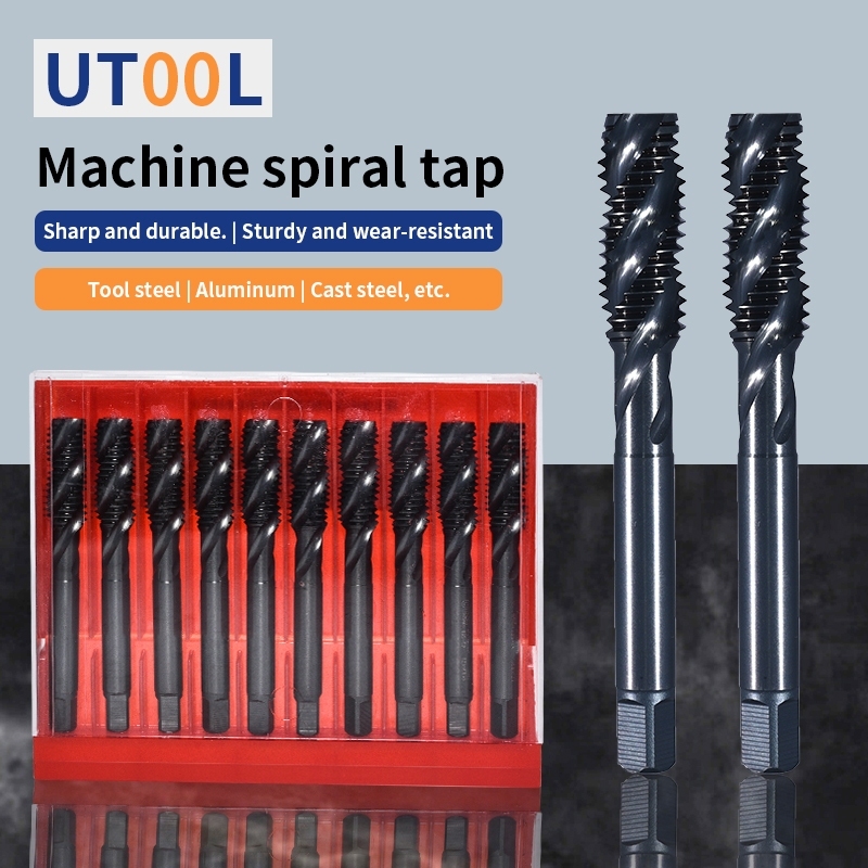 UTOOL black helical taps for steel in inch-metric system with sizes 3 ...