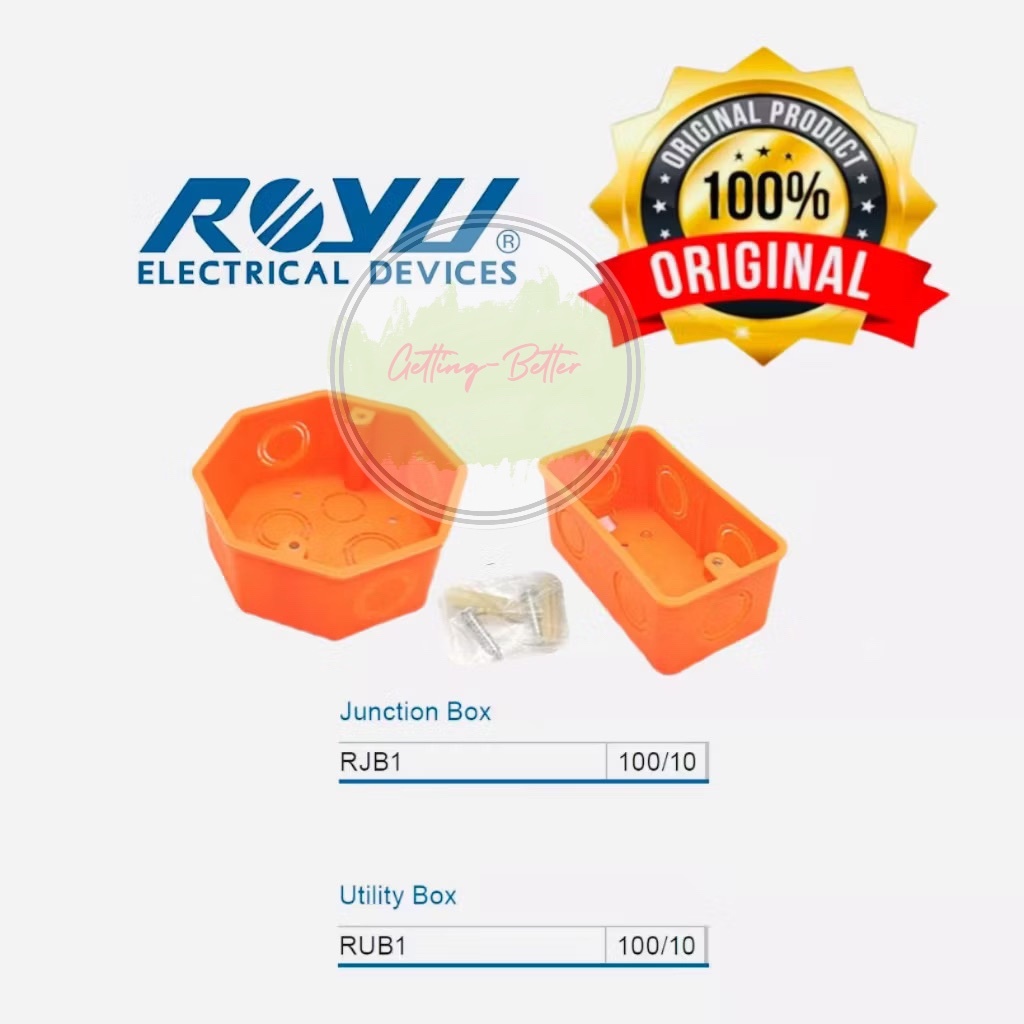 ROYU JUNCTION BOX 4x4" & UTILITY BOX 4x2" WITH SCREW | Shopee Philippines