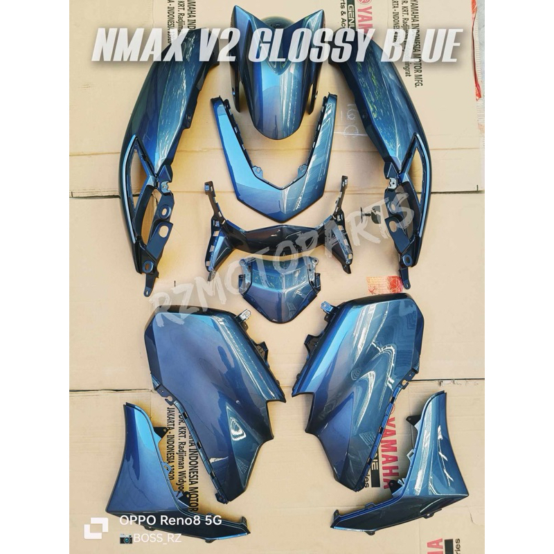 NMAX V2 GLOSSY BLUE SET FAIRINGS (10pcs) ORIGINAL YAMAHA | Shopee ...