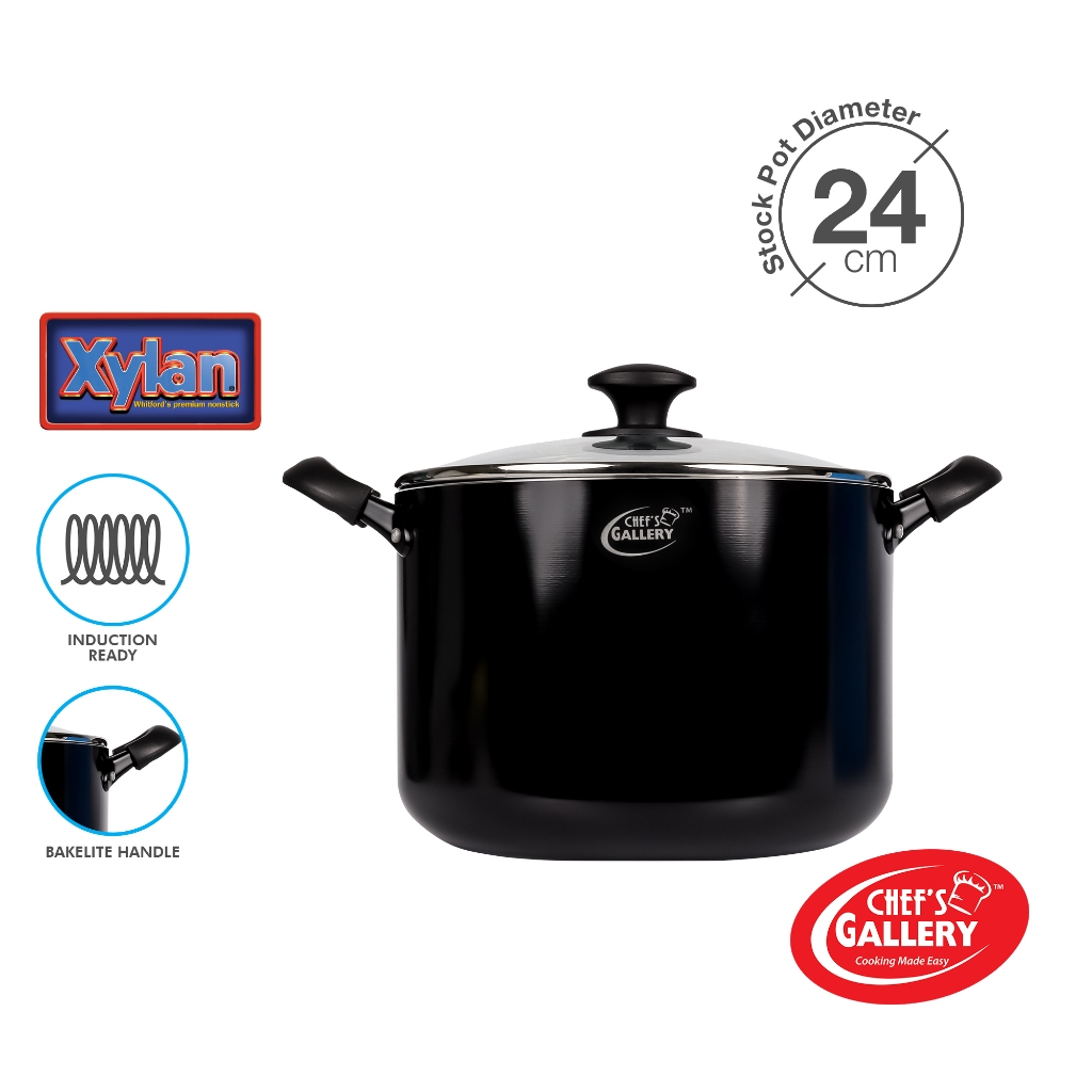 Chef's Gallery Induction Non-Stick Stock Pot 24cm | Shopee Philippines