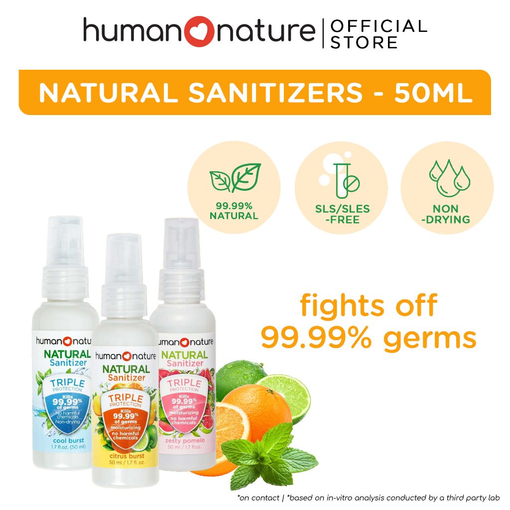 Human Nature Spray Sanitizer 70% Alcohol Antibacterial Hand Sanitizer ...