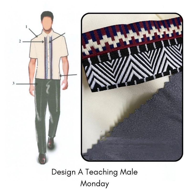 Teacher Uniform MONDAY Fabric Set ASEAN INSPIRED TELA only with buttons ...