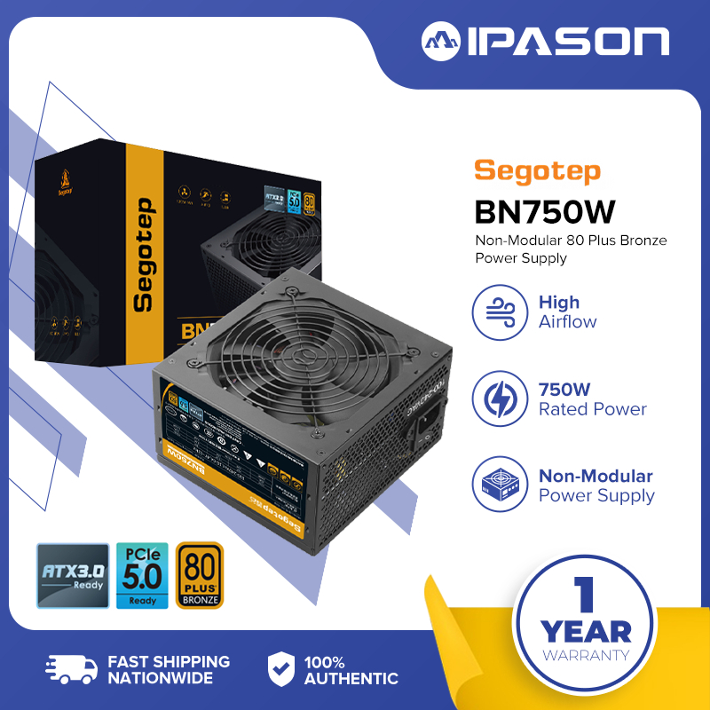 Segotep BN750W Non-Modular 80 Plus Bronze Power Supply (ATX 3.0, PCIE 5.0 Ready) | Shopee ...
