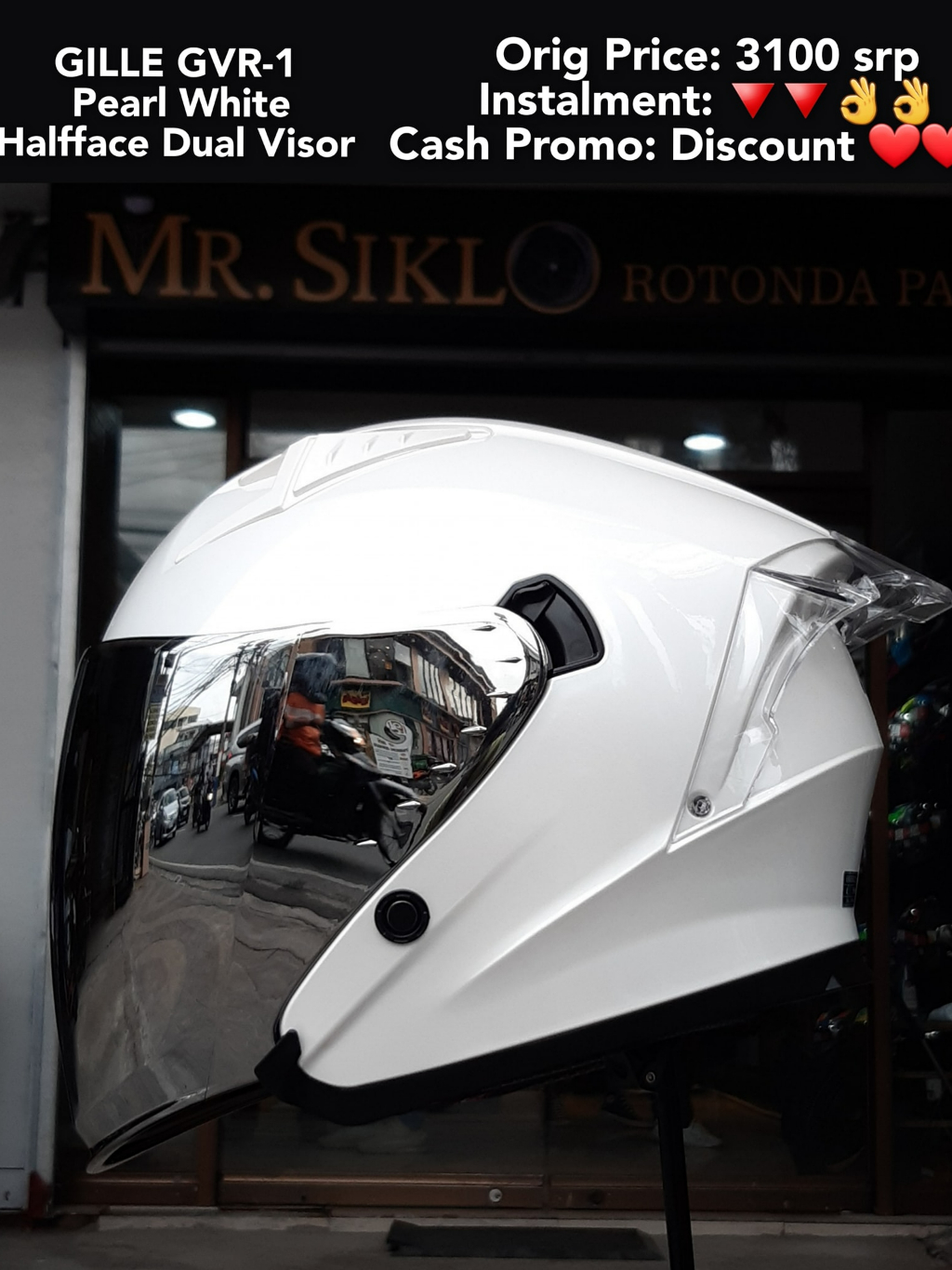 Gille GVR half face dual visor | Shopee Philippines