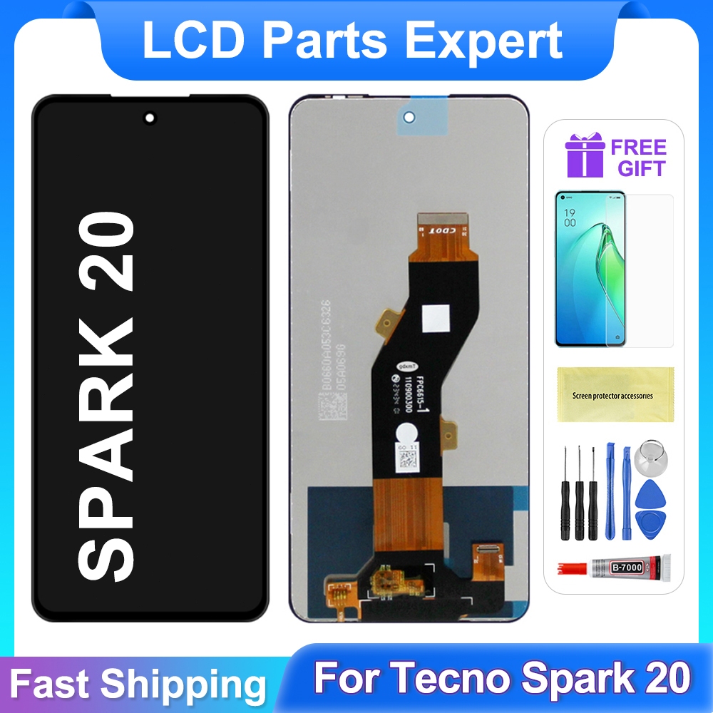 LCD For Tecno Spark 20 20C 20Pro KJ5 BG7n LCD for Tecno Spark Go 2024 BG6 Display Screen with ...