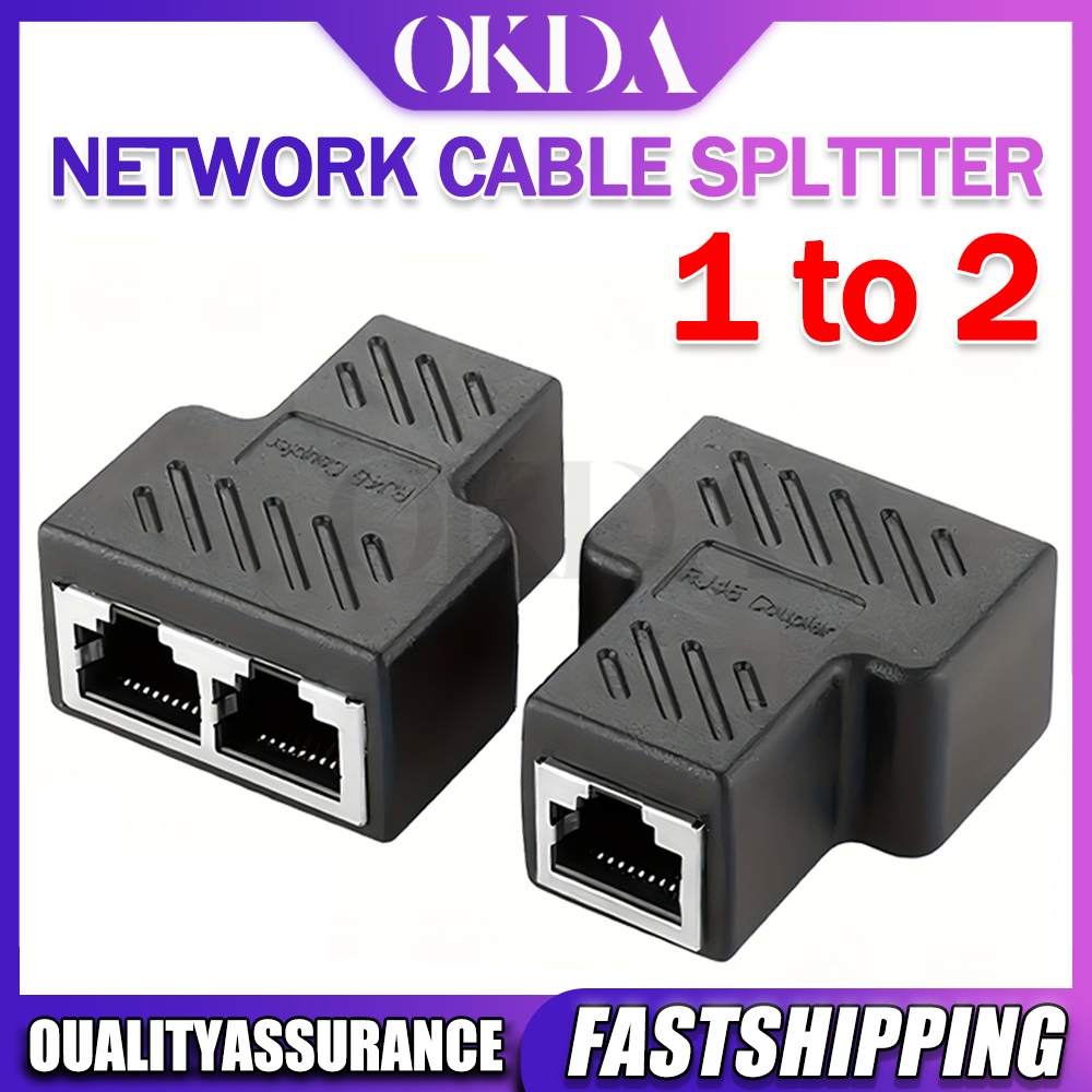 1 To 2 Way RJ45 Ethernet Cable Port Network Double Cable Splitter ...