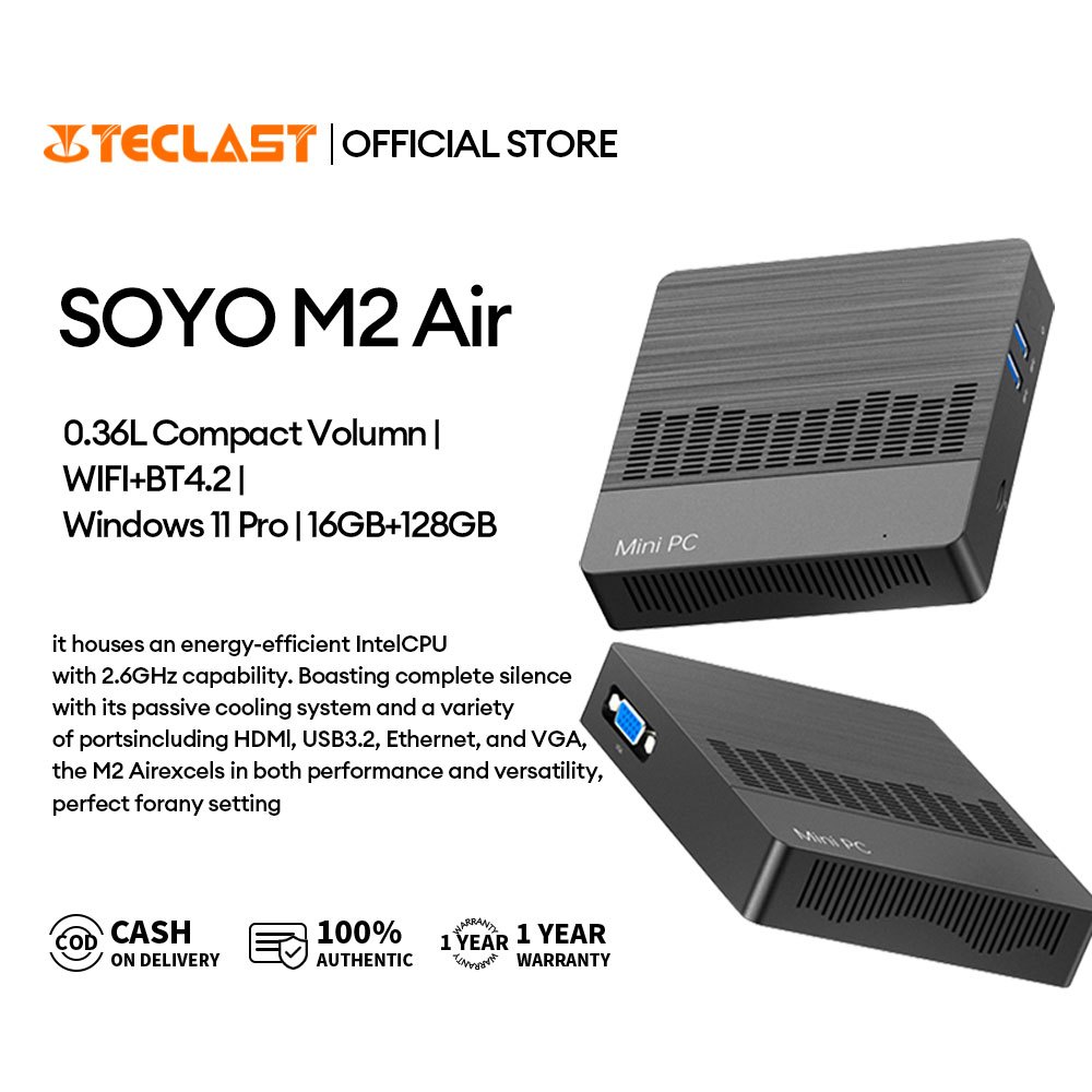 Teclast SOYO Mini PC 6+128GB DDR4 Win11 Desktop Intel N4000 CPU WiFi Bluetooth 4.2 Office Gaming ...