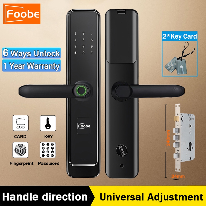 FOOBE Smart Lock Fingerprint/RFID Card/Passcode Electronic Biometric ...