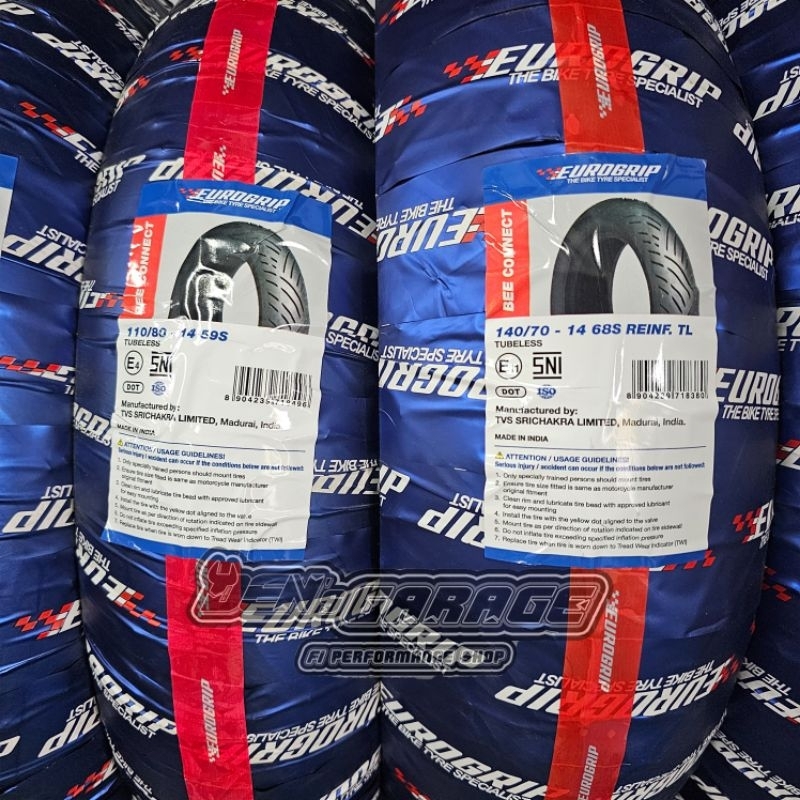 EUROGRIP - Bee Connect ( 110/80-14 ) ( 140/70-14 ) | Shopee Philippines