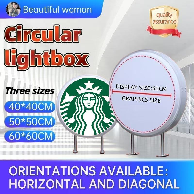 LED circular lightbox, outdoor advertising lightbox double-sided ...