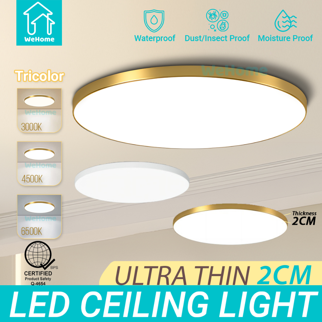 WeHome Led Ceiling Light Tri Color Ultra Thin Round 20/30/40/72Watts ...