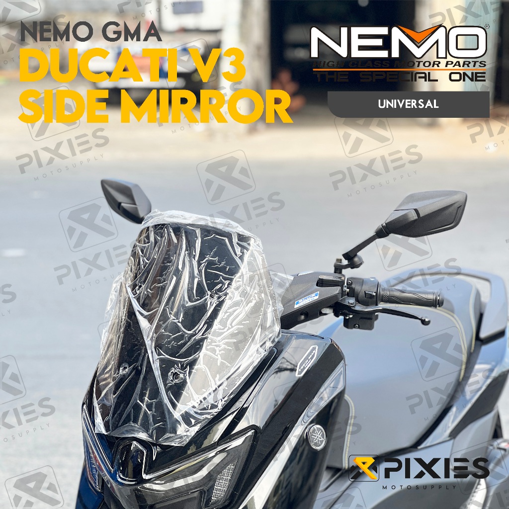 NEMO DUCATI V3 NINJA TYPE SIDE MIRROR (UNIVERSAL) for Nmax, Aerox, ADV ...