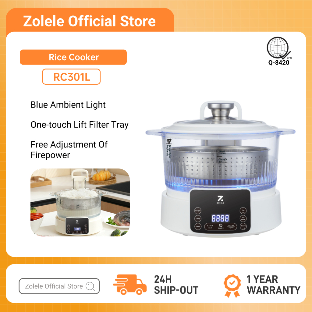ZOLELE RC301L Lifting Visual Low Sugar Rice Cooker Multifunctional ...