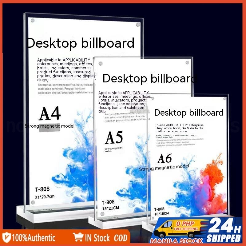 A4 A6 Acrylic display stand table card menu holder transparent picture ...