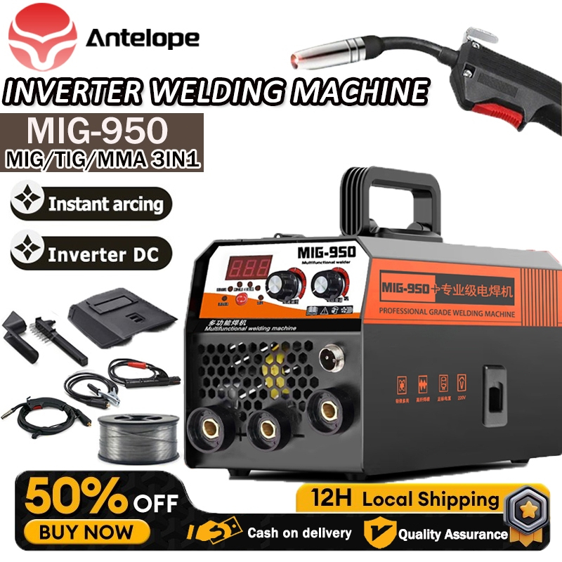 MIG Welding Machine Inverter Portable IGBT Gasless Welder MIG-999 MIG/MMA/TIG 3IN1 | Shopee ...