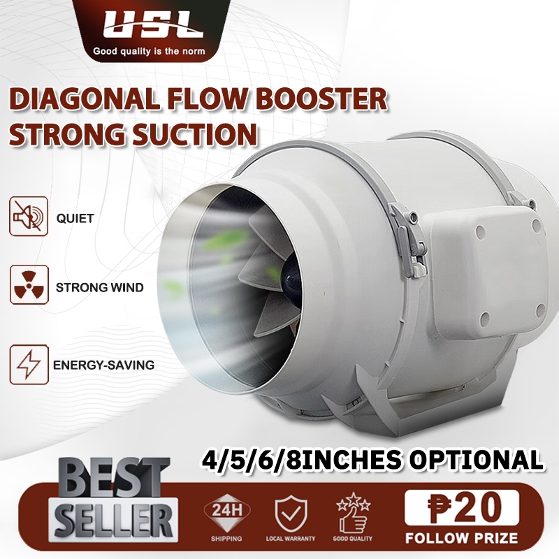 Duct Exhaust Fan 4/5/6/8 inch Speed Strong Ventilation Fan 130W Kitchen ...