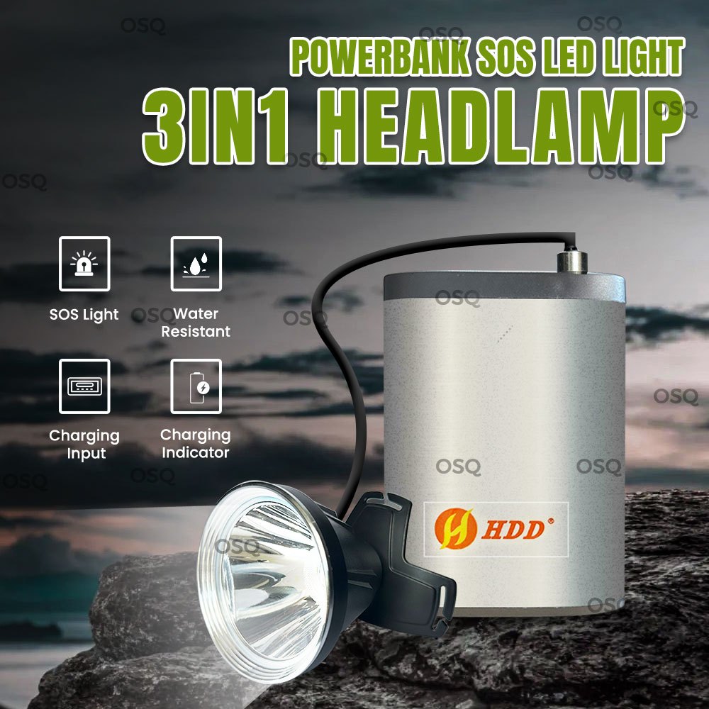 OSQ 3in1 Headlamp 300watts Camping Light with Powerbank SOS LED Light ...