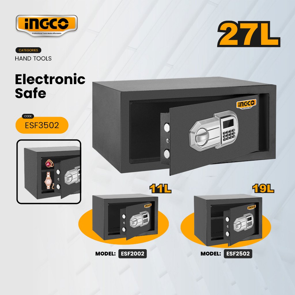 Ingco Wall-Mount Digital Safe Box w/ Keypad Lock & Emergency Key ...