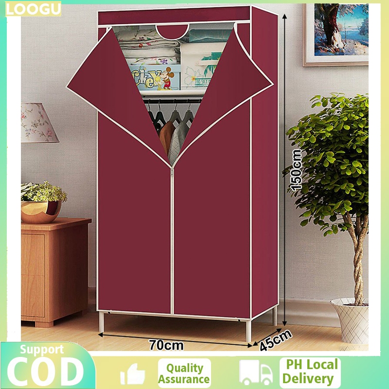 Fashion Zipper Wardrobe Clothes Storage Rack Cabinet Organizer DIY ...