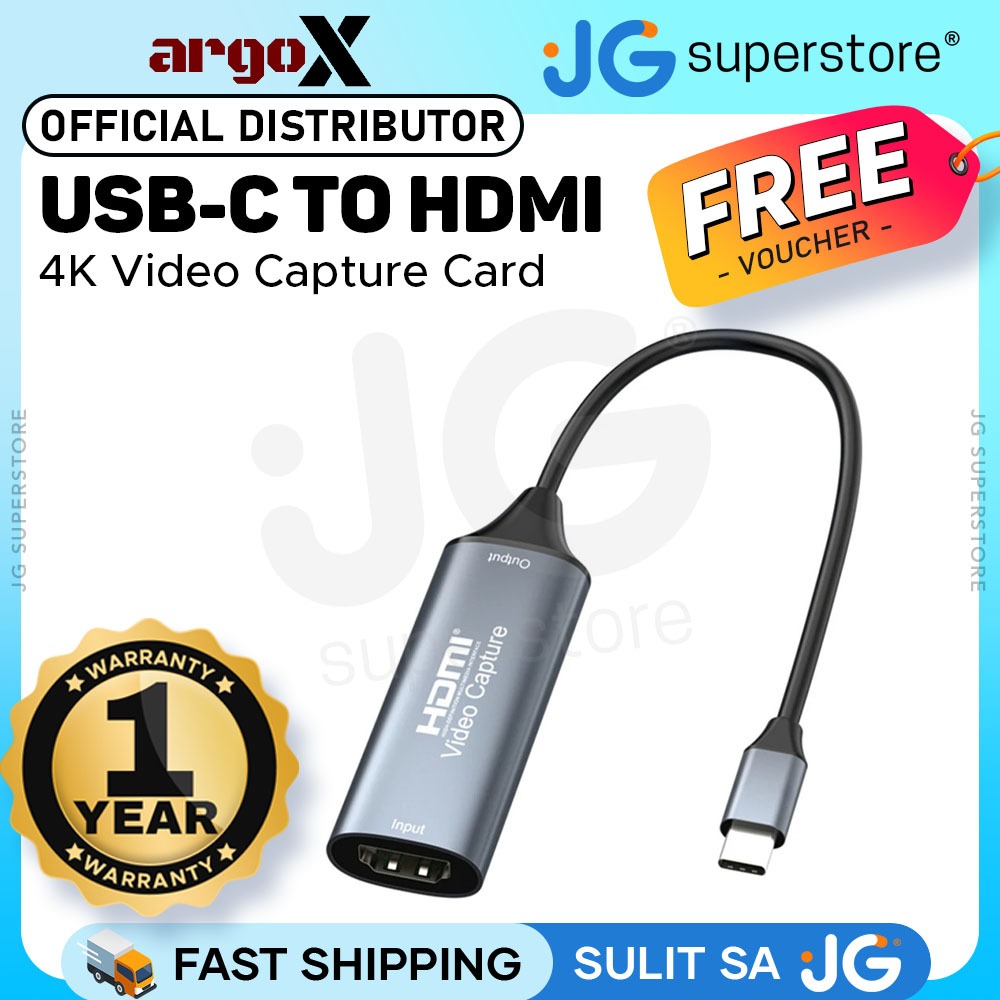 ArgoX 4K HDMI Video Capture Card w/ USB-C Cable Live Streaming ...