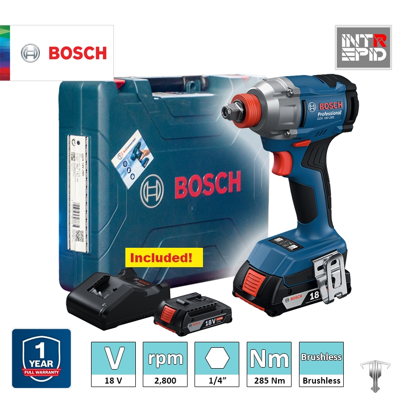Bosch GDX 18V-285 Professional 18 V Brushless Cordless Impact Driver ...