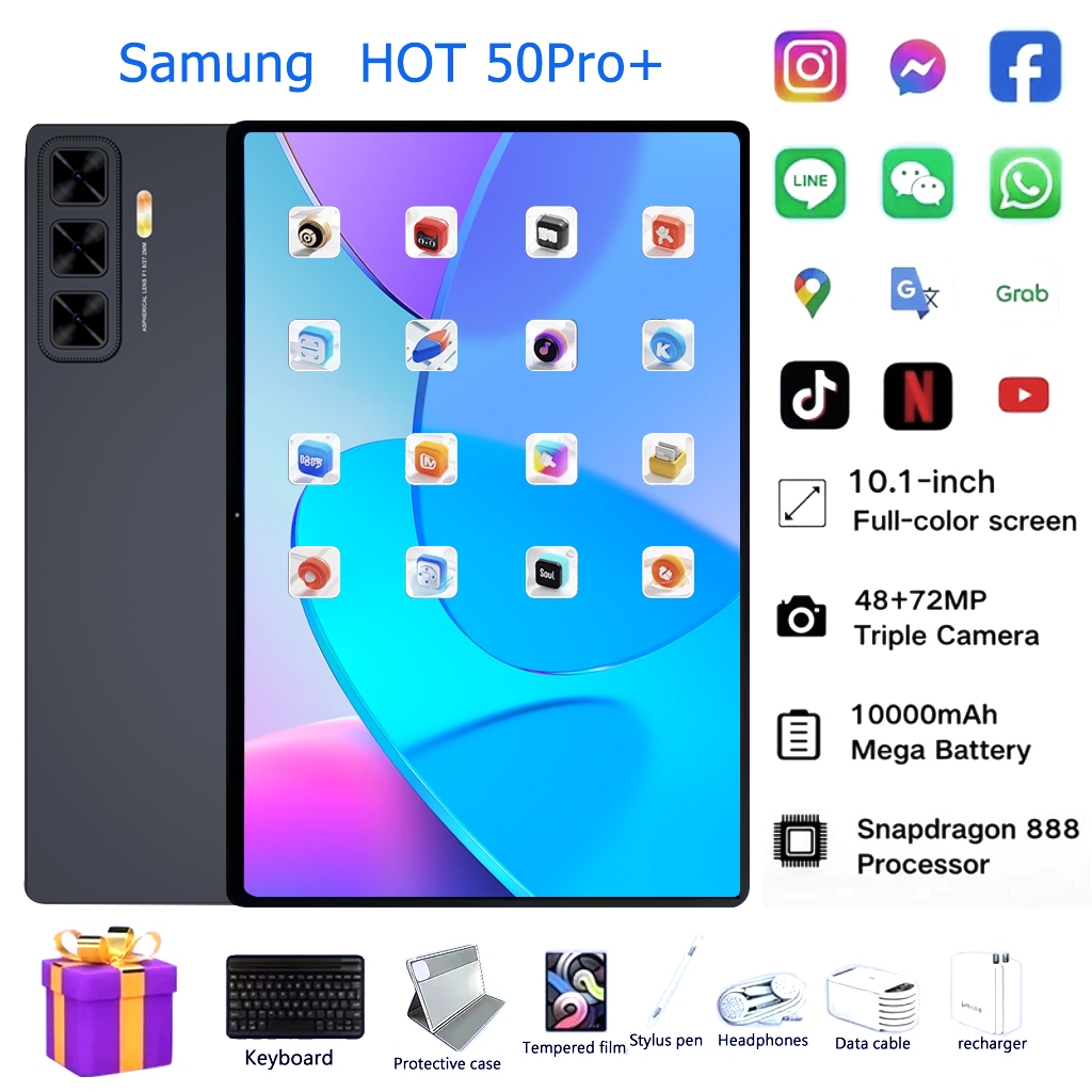 SAM/SUNG Tab HOT 50Pro+ Original Brand Tablet 12 Inch 8+256GB Android ...