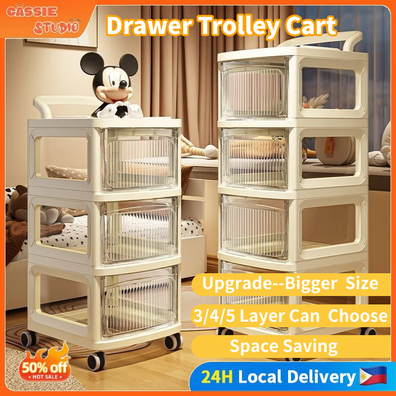 Drawer Cabinet Stroller Trolley Cart Organizer With wheels Trolley Rack ...