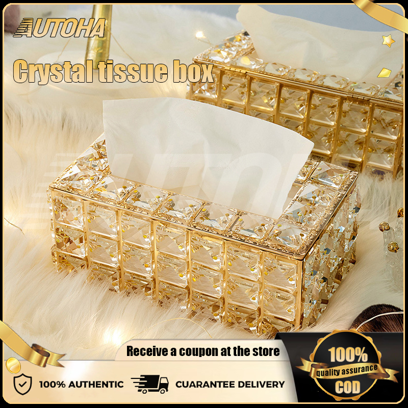 Crystal Tissue Box Europe Light Luxury Crystal Tissue Box Holder ...