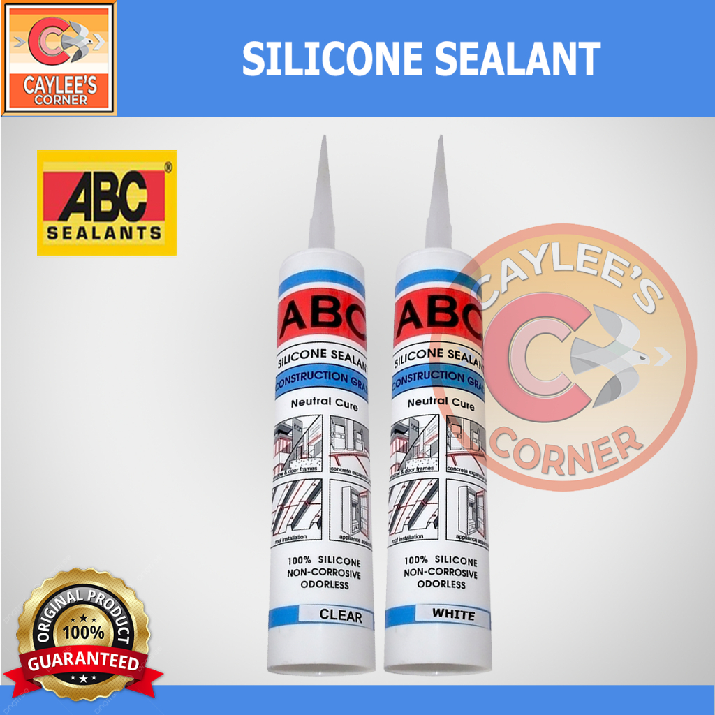 ABC Silicon Sealant 300ml clear & white | Shopee Philippines
