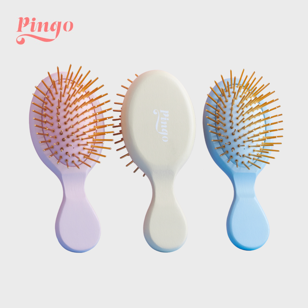 Pingo Qmini Golden Touch Beechwood Hair Brush | Shopee Philippines
