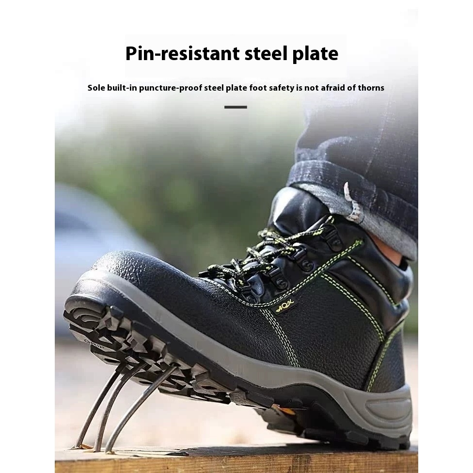 Safety Shoes For Men High Cut Work shoes Anti-smash-proof Steel Toe ...