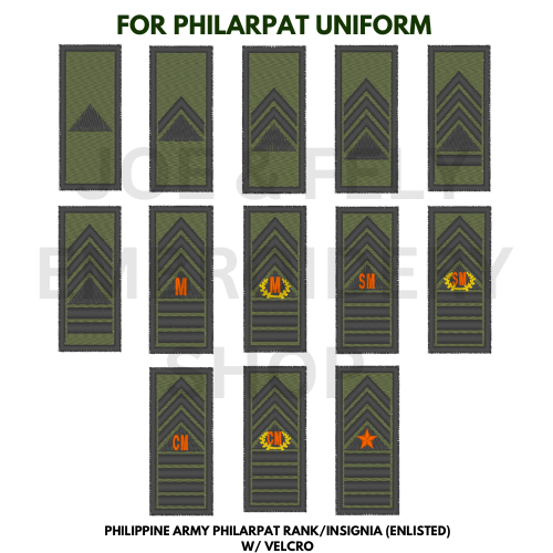 PHILARPAT ENLISTED INSIGNIA/RANK (W/ & W/o VELRO) | Shopee Philippines