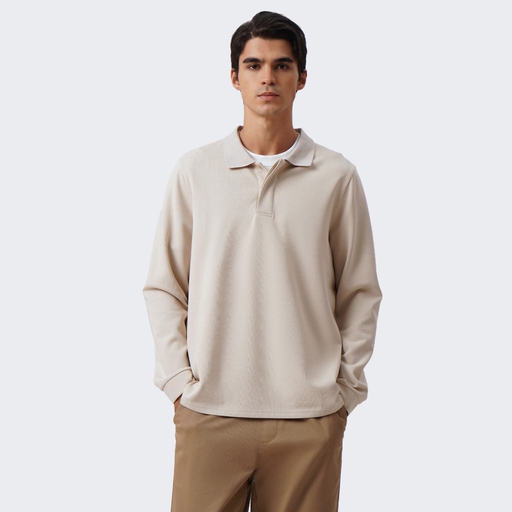 BOCU Men's Long Sleeve Hidden Placket Polo | Shopee Philippines