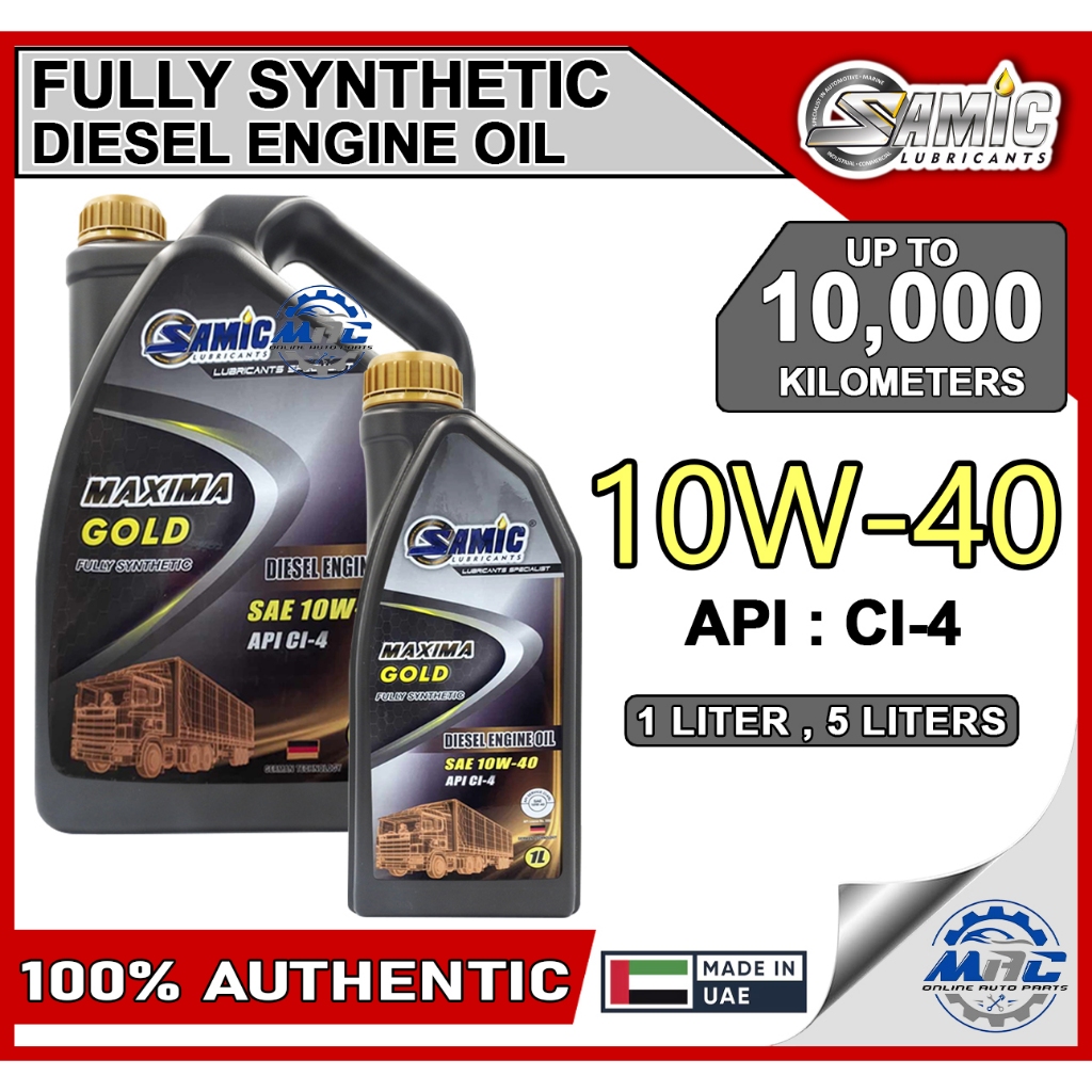 SAMIC MAXIMA GOLD 10W40 FULLY SYNTHETIC DIESEL ENGINE OIL API CI-4 1 ...