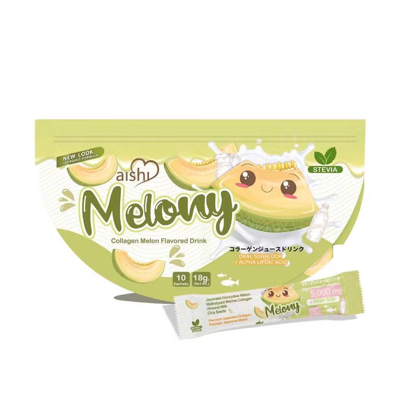 Aishi MELONEY Sod Enzyme+Collagen Booster Drink 15Sachets 18g | Shopee ...