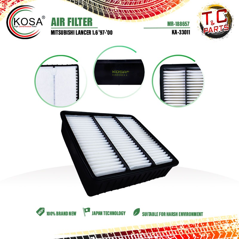 MITSUBISHI LANCER 1.6 1997 - 2000 TnC PARTS KOSA AIR FILTER KA-33011 MR ...