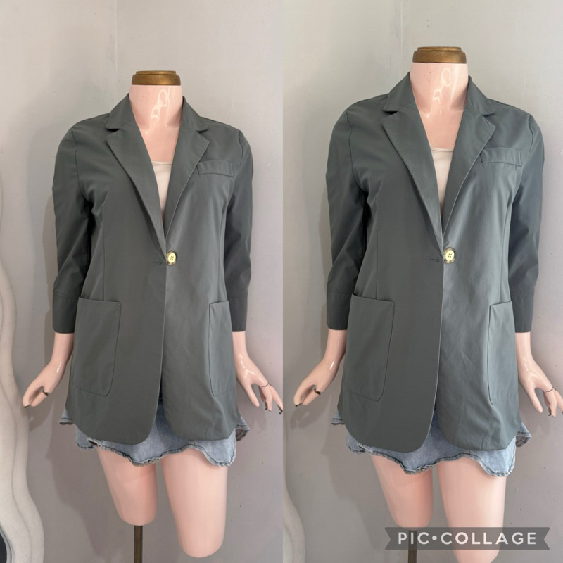 KC’ollection Monet Grey Light Blazer | Shopee Philippines