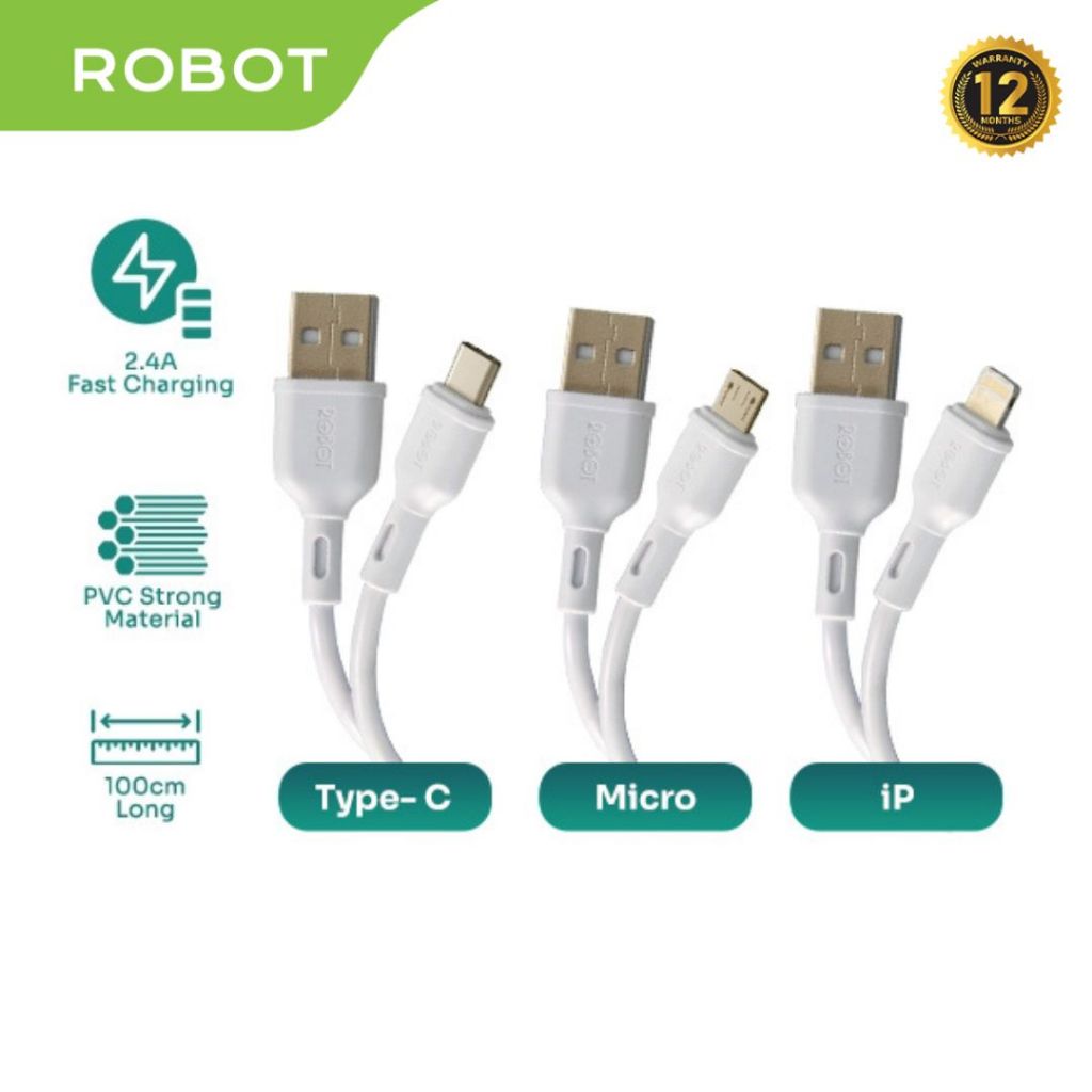 Robot Fast Charging Cable iP/Type-C /Micro USB 3A Data Cable for iP ...