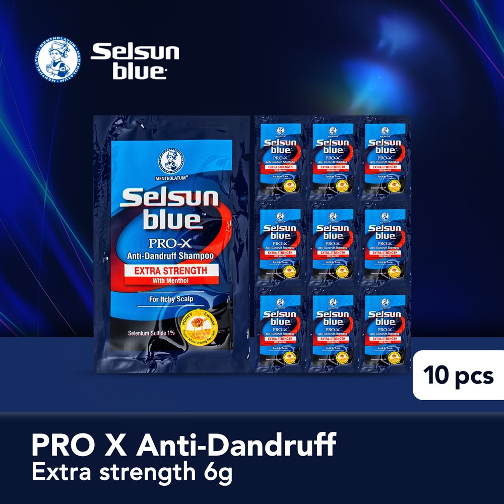 Selsun Blue Pro X Anti-Dandruff Shampoo 6g sachet (Bundle of 10 ...