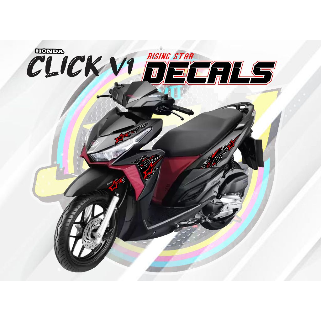 HOnda Click Version 1 Rising STAR Decals - High Quality Sticker ...