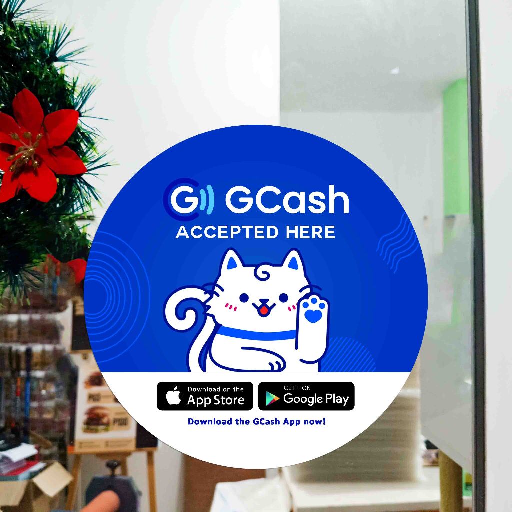 GCash Accepted Here Glass Sticker | Glass Sticker | Ecosolvent Print ...