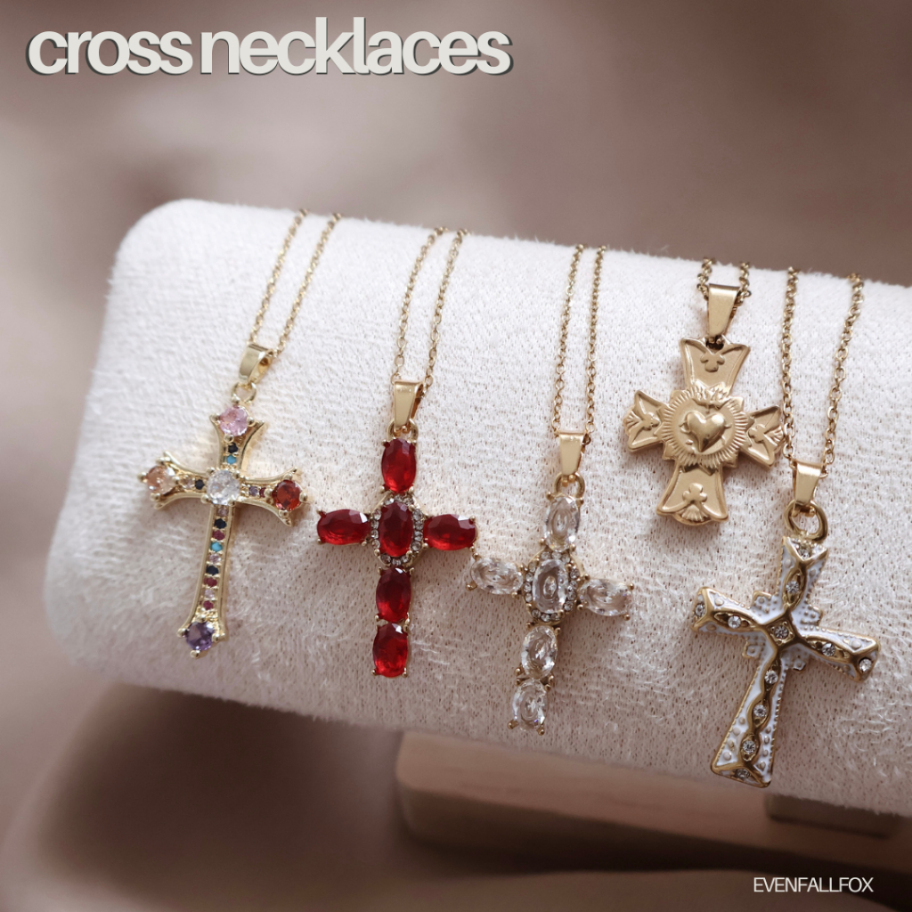 CROSS NECKLACES - Y2K NONTARNISH CLASSIC CROSS STREETWEAR ELEGANT ...