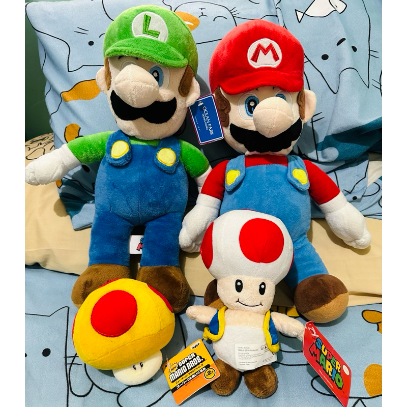 Super Mario, Luigi, Toad & Super Mushroom Plush Set | Shopee Philippines