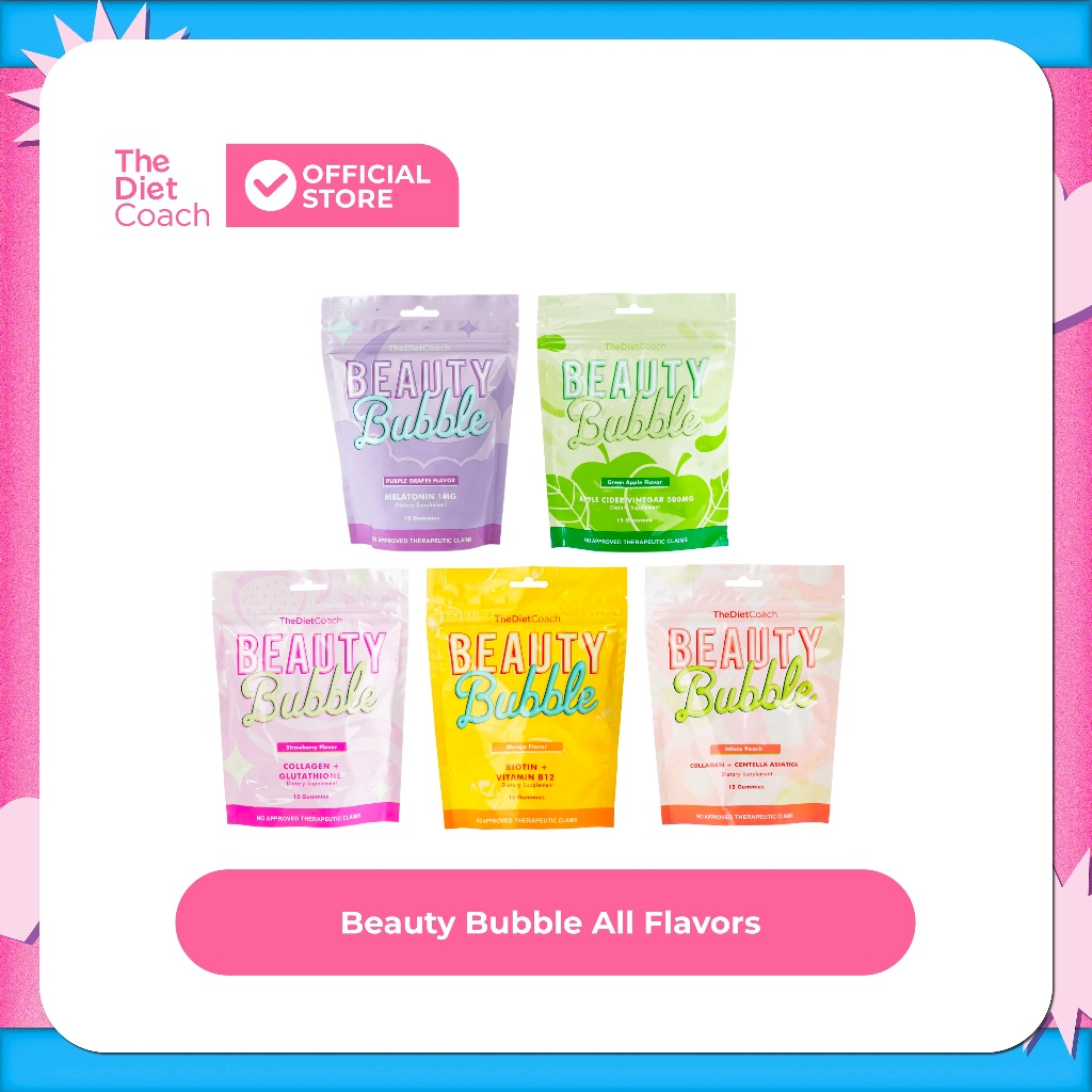 5 POUCHES The Diet Coach Beauty Bubble Juicy Jelly Gummies [Dietary ...