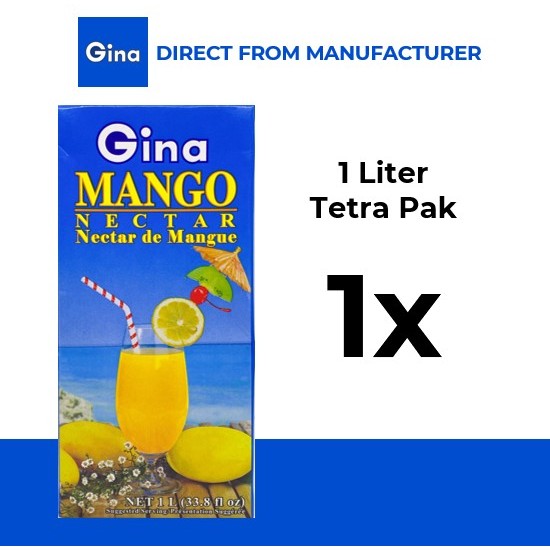Gina Mango Nectar Juice 1 Liter – in Tetra Pak Package, Sweet Tropical ...