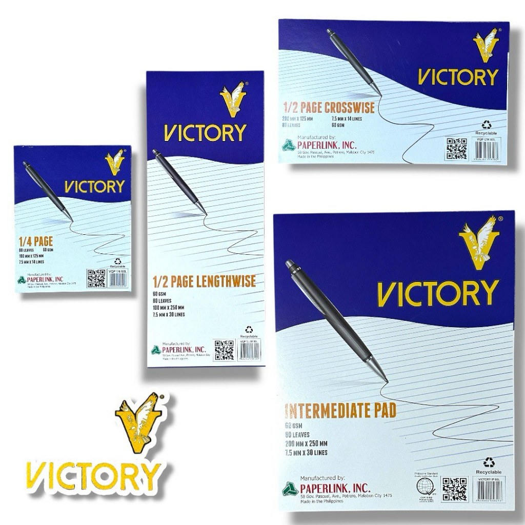 Victory Intermediate Pad Paper/Lengthwise/Crosswise/ 1/4 Page (80 ...