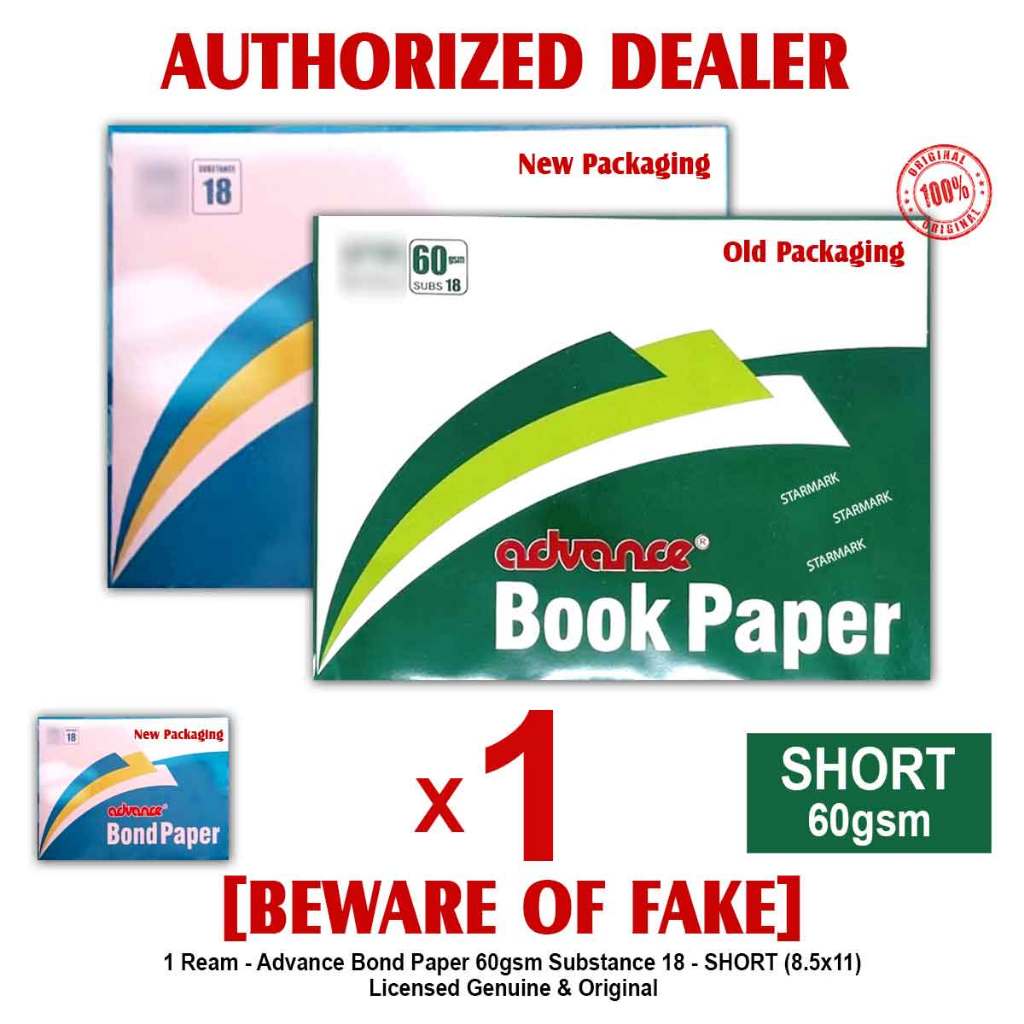ADVANCE Book Paper Papers Bond Paper SHORT 60gsm Substance 18 GREEN or ...