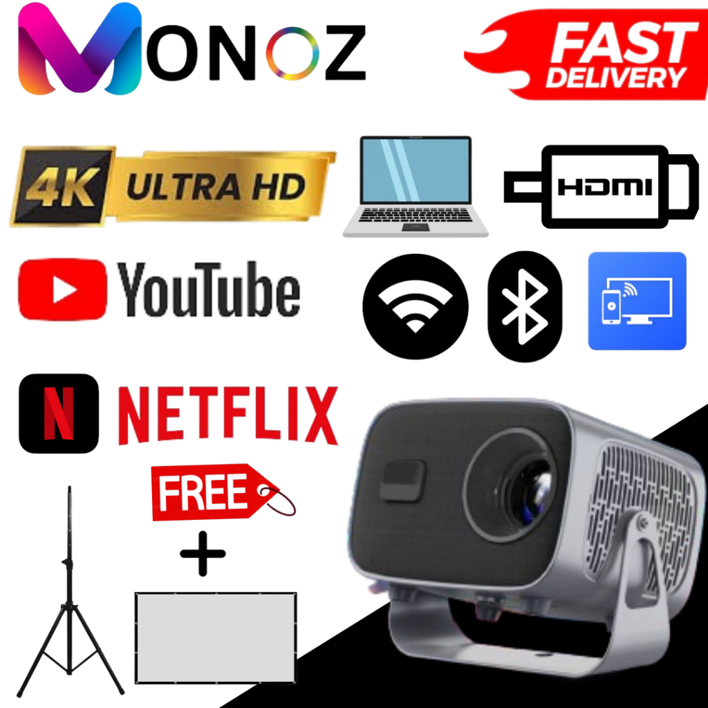 2025 New A10 PRO 4K Smart Projector | 1080P FHD, 800 ANSI, 5G WiFi ...